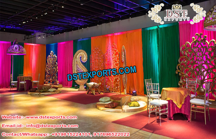 Punjabi Theme Mehndi Ceremony Stage Decor