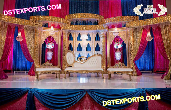 Golden Muslim Nikah Stage Decoration