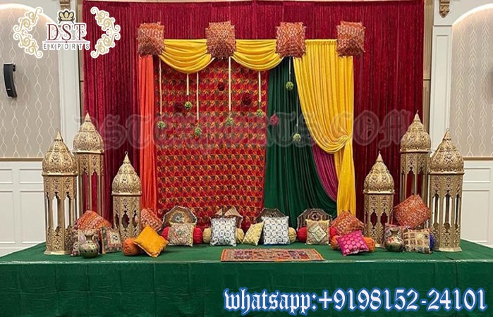 Punjabi Wedding Theme Mehndi Stage Decor Props