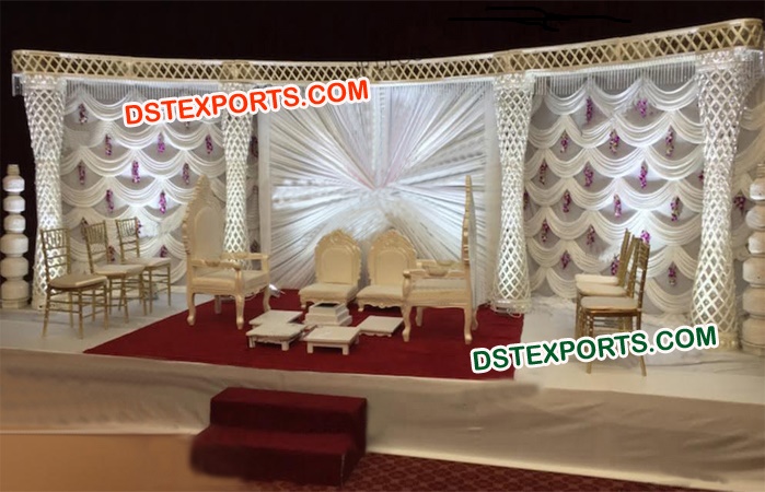 Diamond Ball Crystal Pillar Wedding Stage