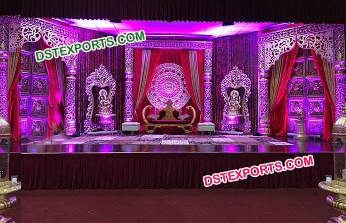 Royal Wedding Carving Pillar Stage