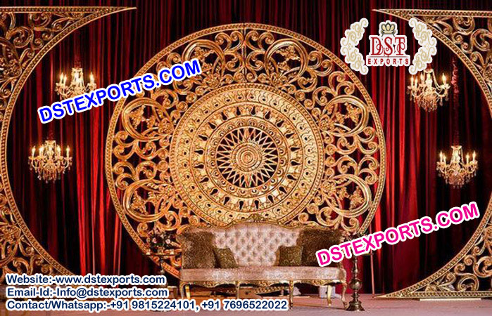 Glamorous Wedding Stage Round Back Frame – dstexports